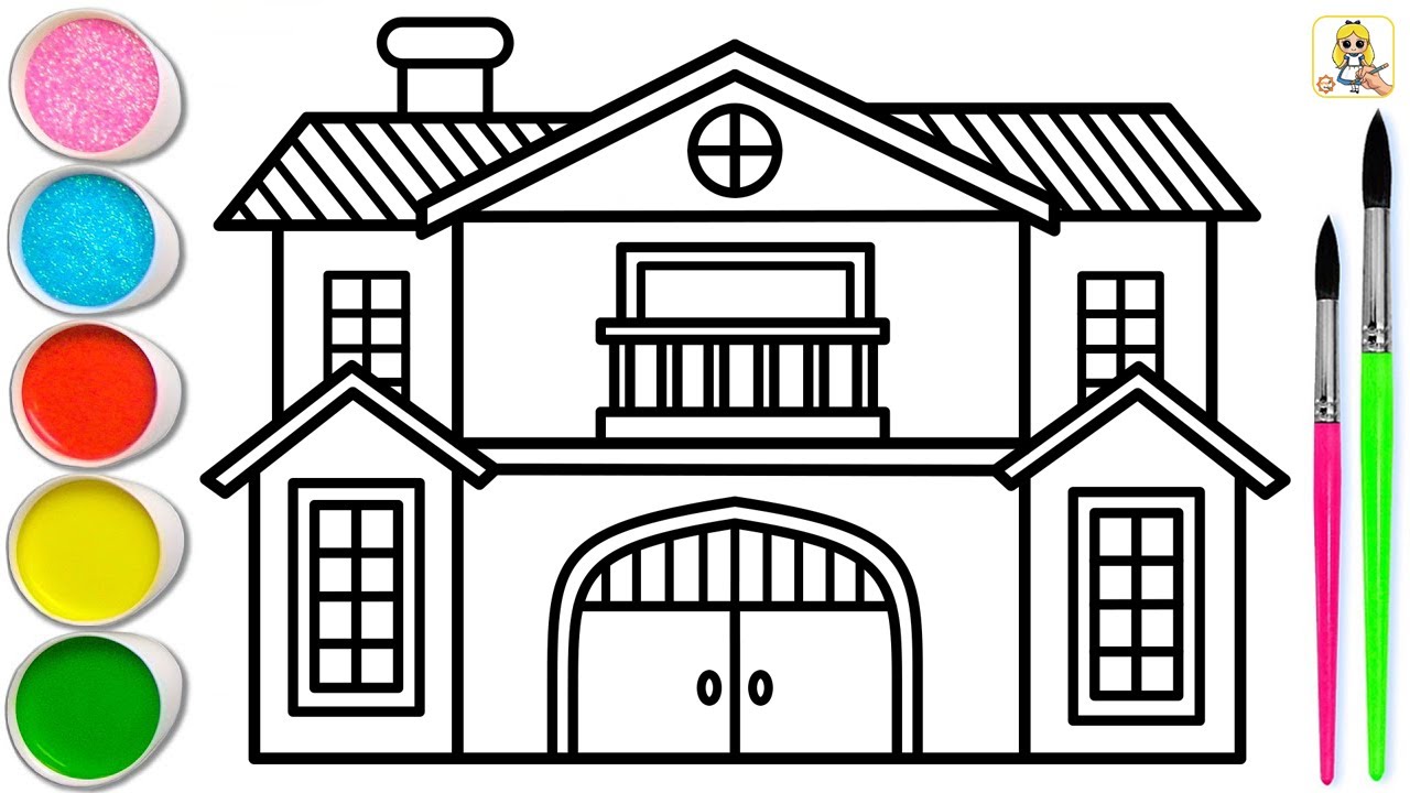 House Drawing Easy | Step by Step | Let's Learn How to Draw House | 1 ...