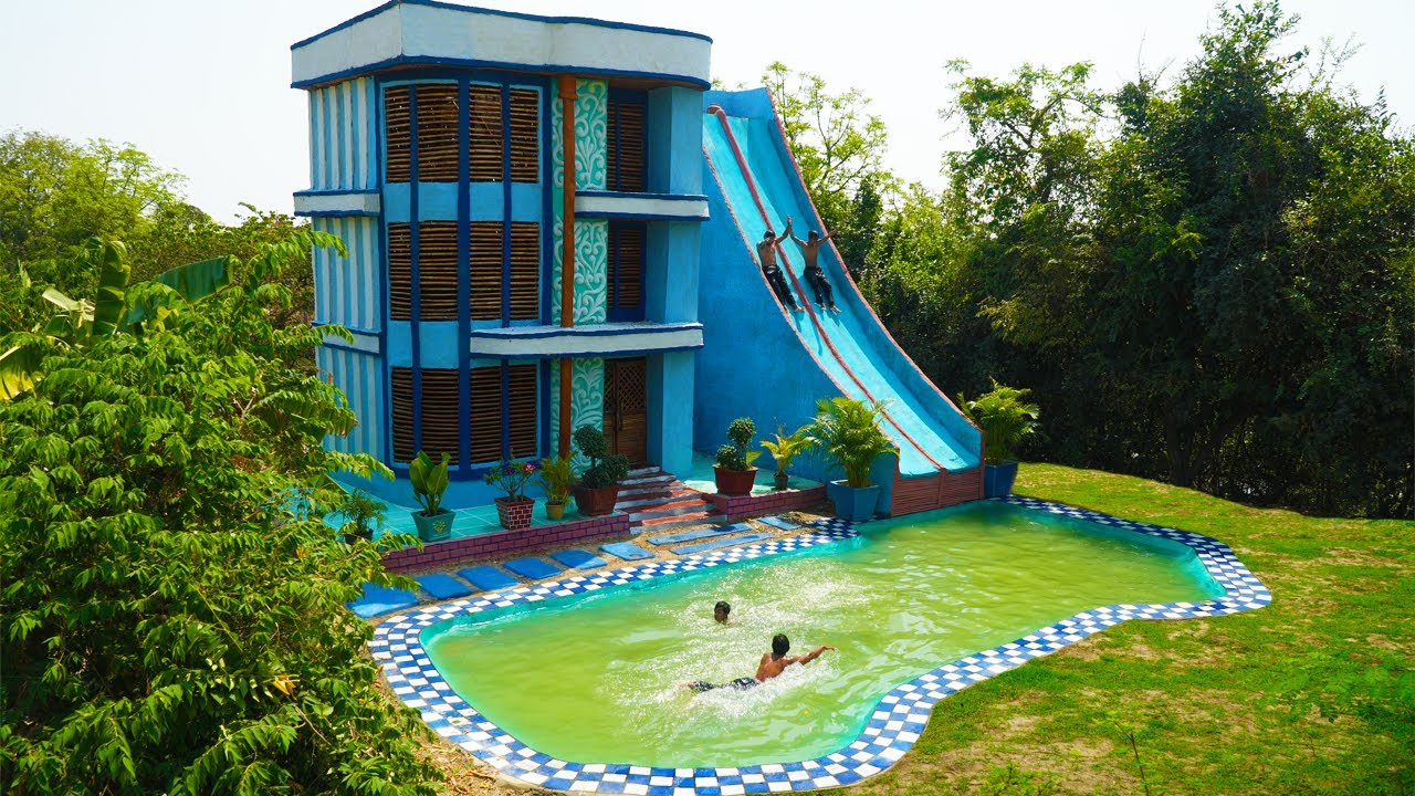 Building the Most Beautiful Tiny House With Swimming Pool And Twin ...