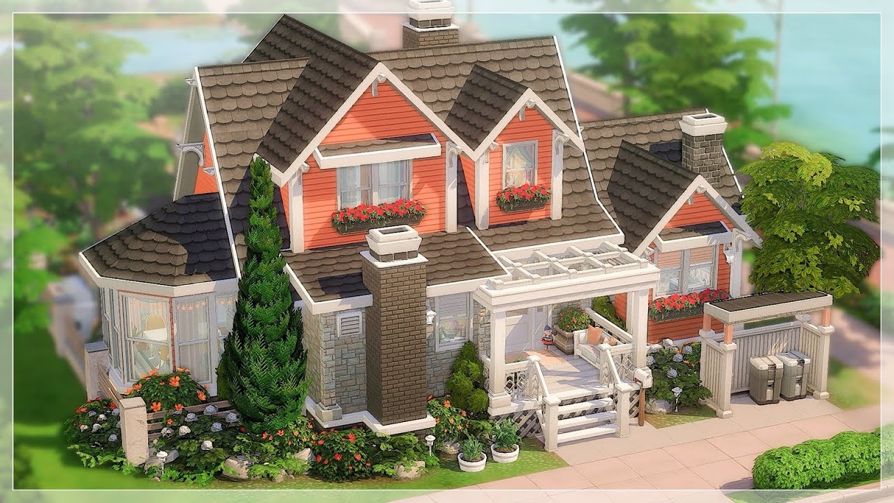 happy family home 🧡 | base game sims 4 speedbuild - YouTube