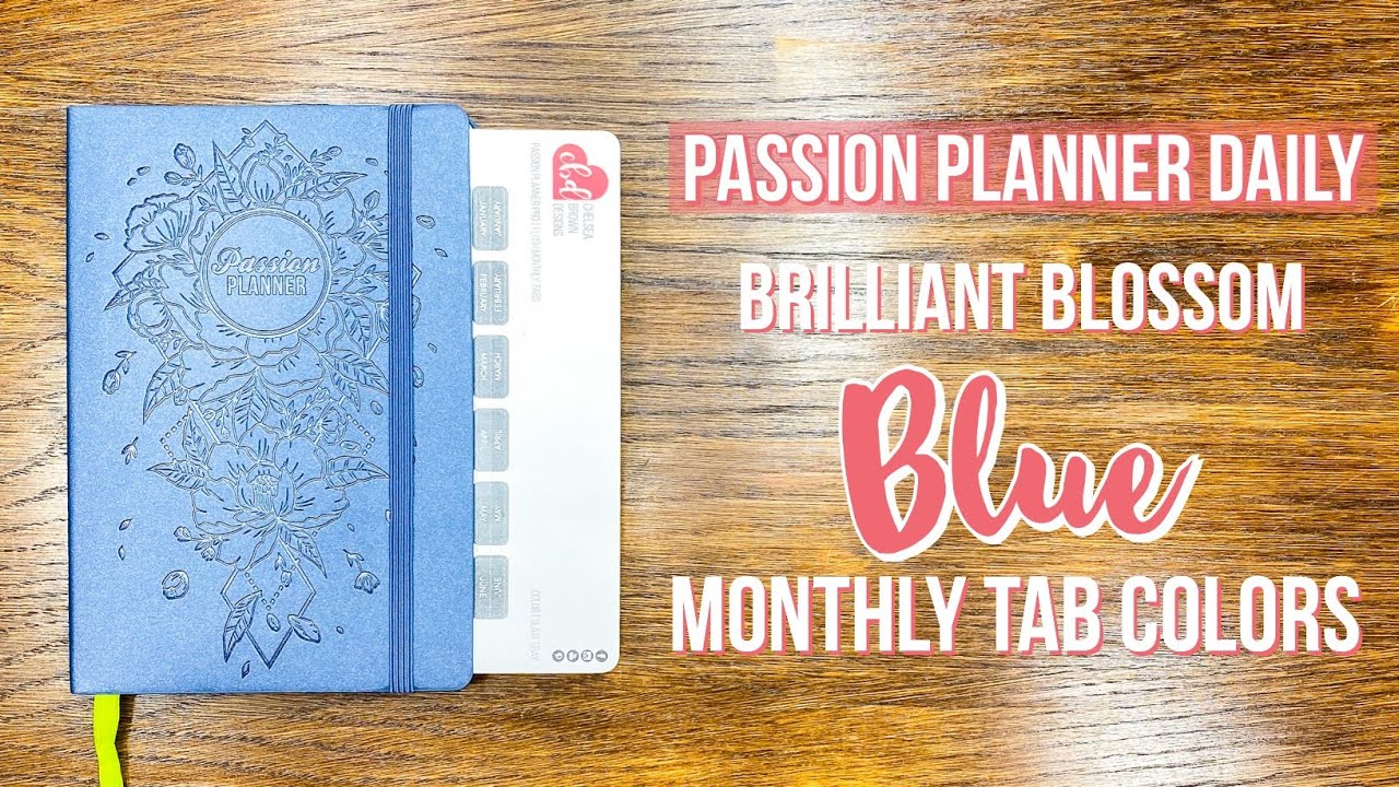 Monthly Tabs for the Passion Planner Daily - Brilliant Blush - BLUE ...