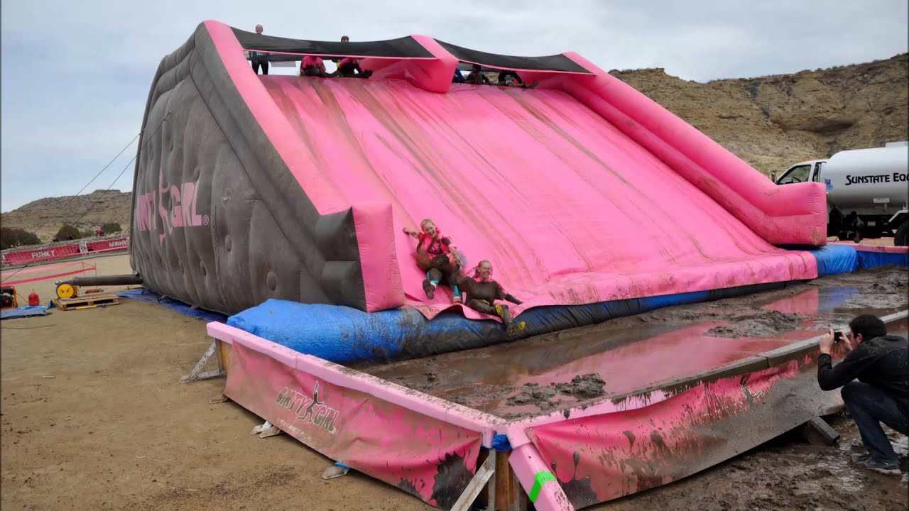 Dirty Girl Mud Run Slide! - YouTube