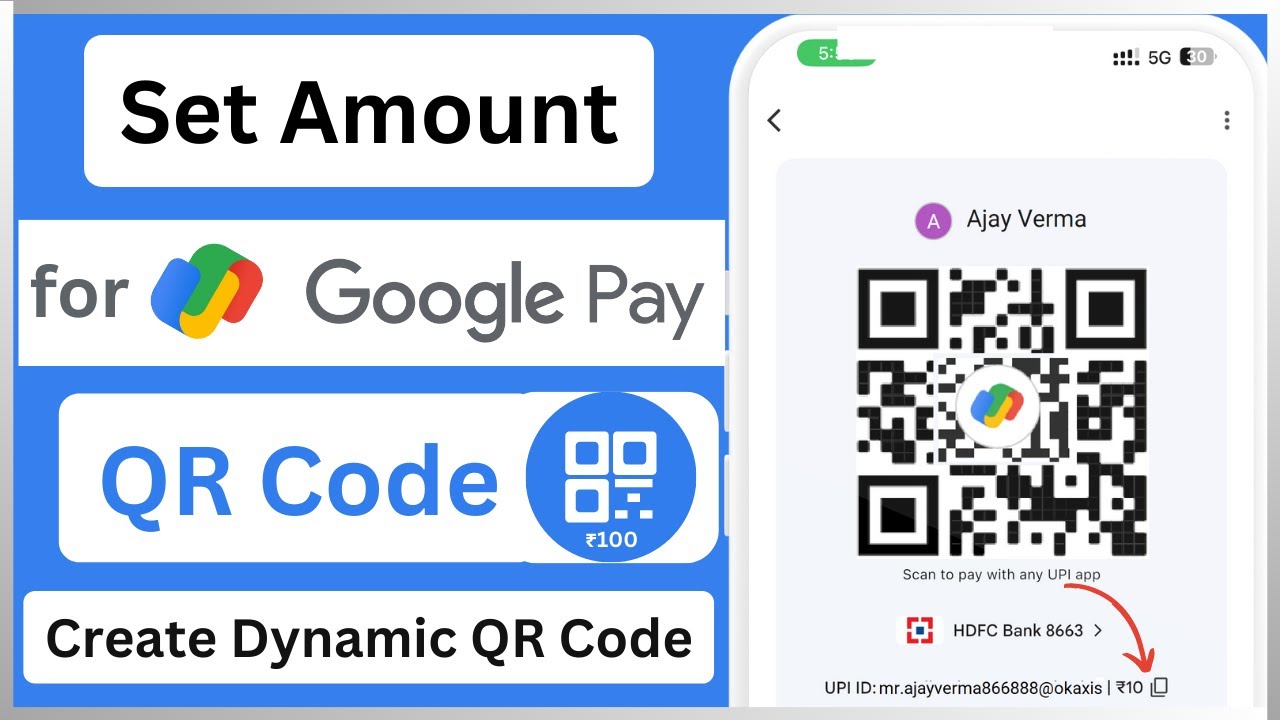 Set Amount for Google Pay QR Code | Create Dynamic Particular Amount QR Code on Google Pay (Gpay ...