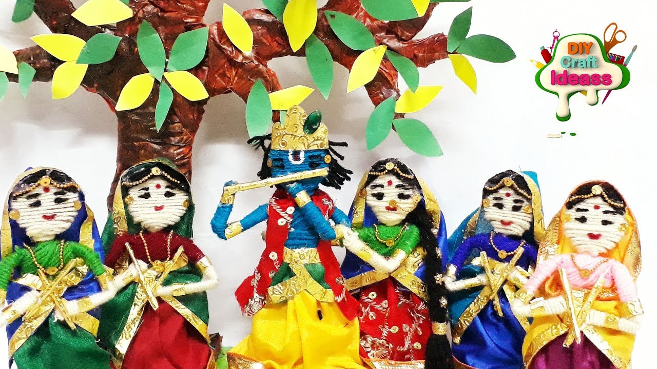Radha Krishna Making | Newspaper Craft | Creative Craft | Newspaper ...