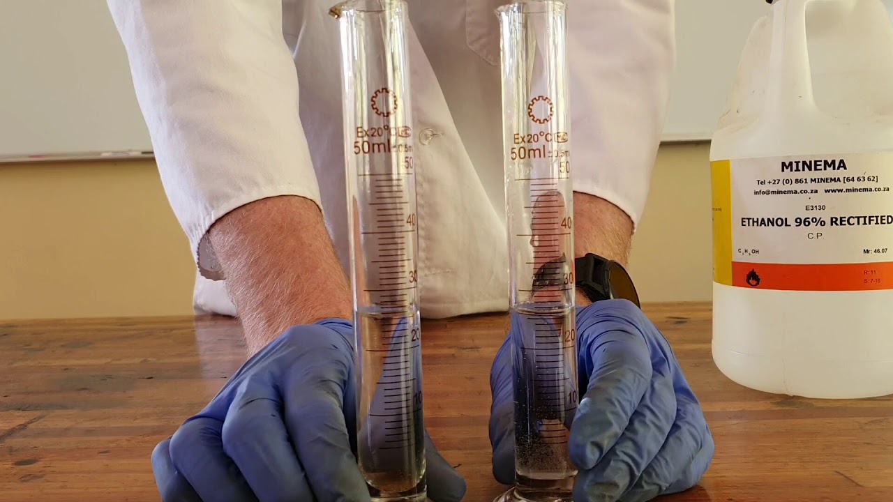 Particle Model of Matter Demonstration - Spaces between Particles - YouTube