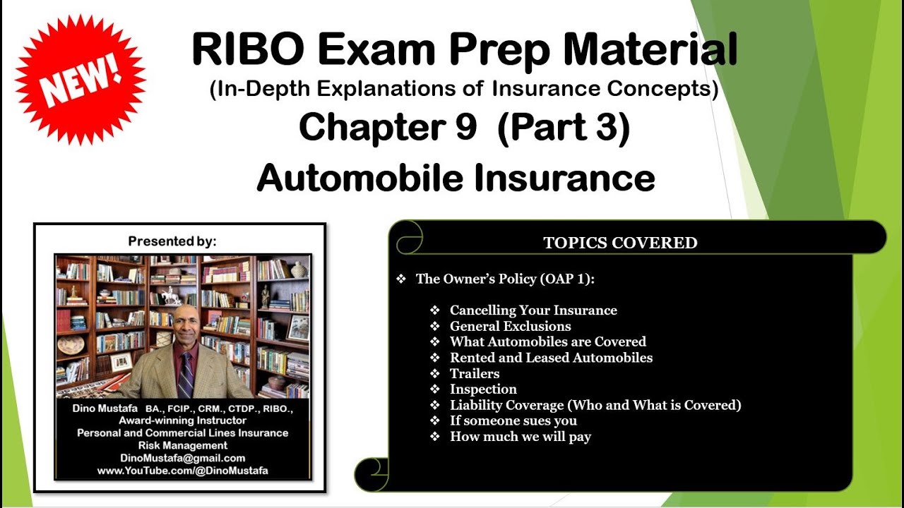 Chapter 9 - Automobile Insurance (Part 3) - YouTube