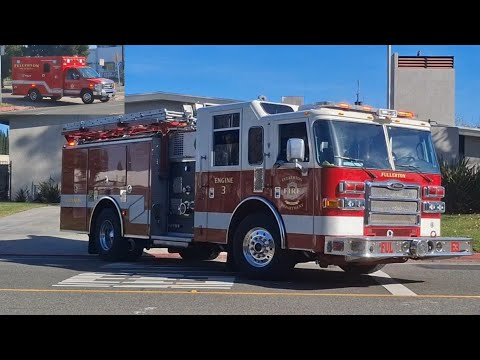 Fullerton Fire Dept Engine 3 And Ambulance 3 Responding Youtube 7417