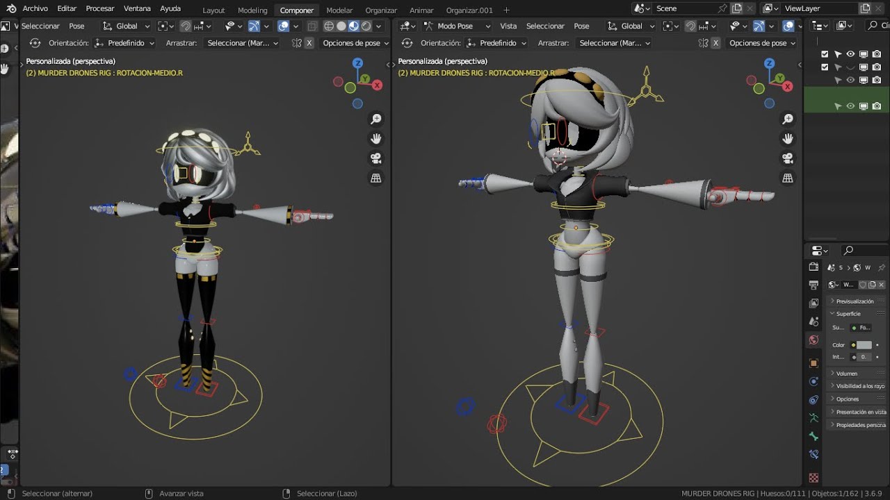 [BLENDER] My V model from the Murder Drones series #murderdrones # ...