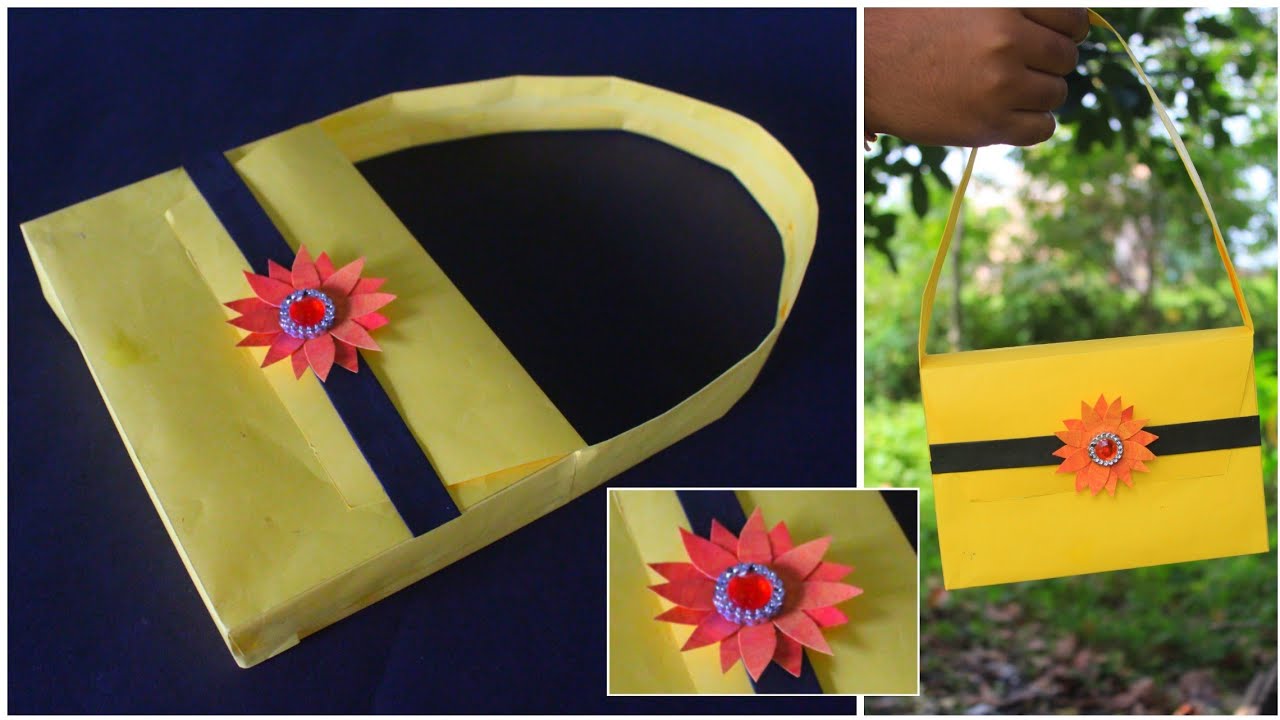 Easy paper bag how to make paper handbag handmade easy paper craft ...