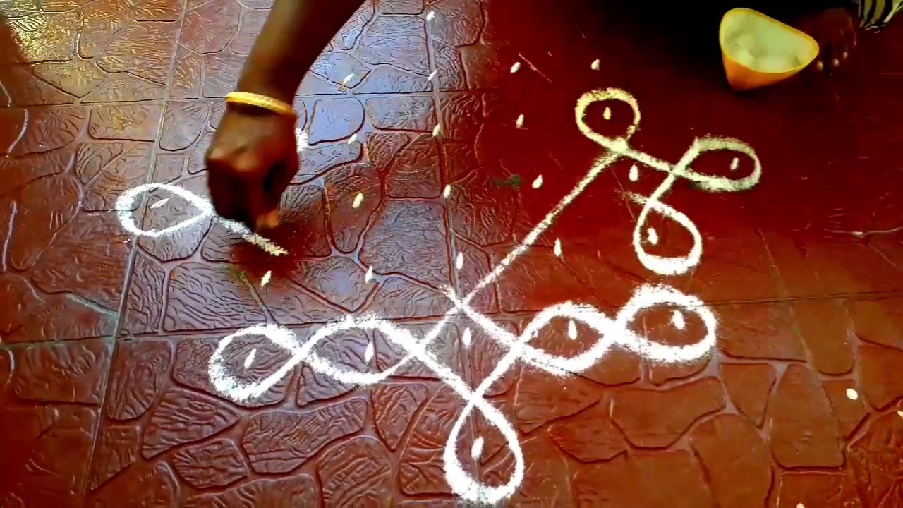 Beautiful sikku kolam | Ordinary table salt and baking soda chemically ...