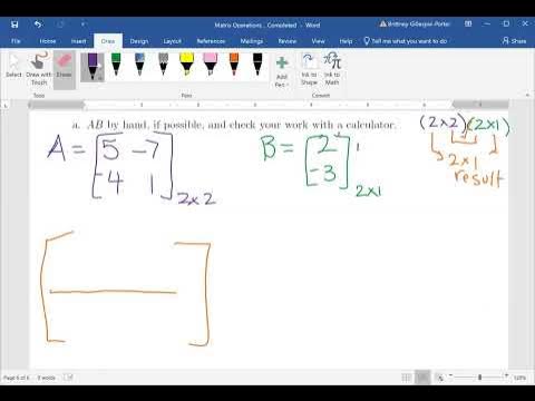 Matrix Multiplication: 2x2 and 2x1 - YouTube