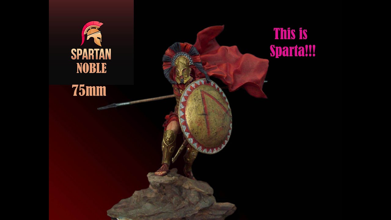 Spartan noble figure 75mm - acrylic miniature painting - YouTube