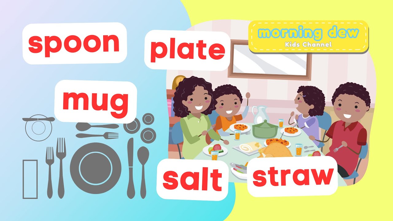 Dining table items #1 || Learn to read for TODDLERS || Reading Series # ...