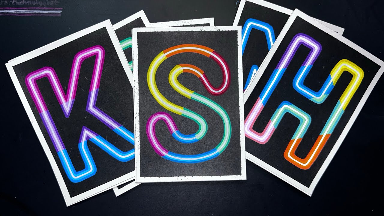 Drawing among us Neon glow letters🎨 #posca #satisfying #neonart # ...