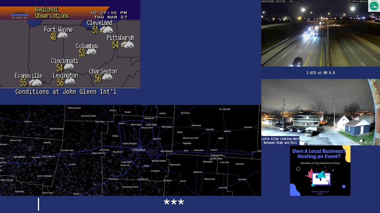 Live Weather & Traffic | Gahanna Scanning Infostream | 3/27/2025 - YouTube