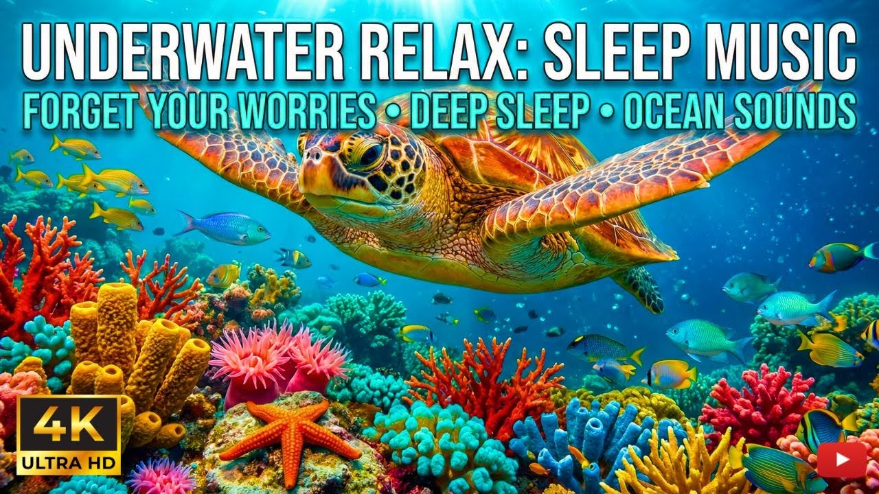 Deep Sea Sleep Music 4K 🌊 Calm Underwater World & Ocean Ambience for ...