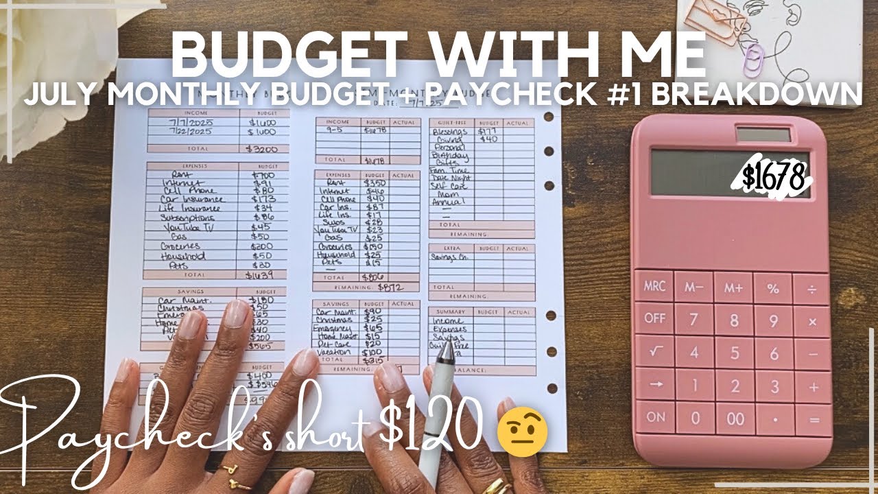 Budget With Me | July 2025 Paycheck #1 Breakdown | Payday Routine ...
