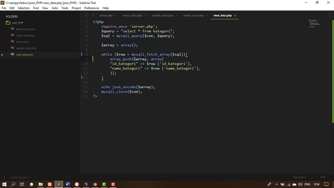Tutorial Pembuat JSON pada PHP dengan Konsep CRUD - YouTube