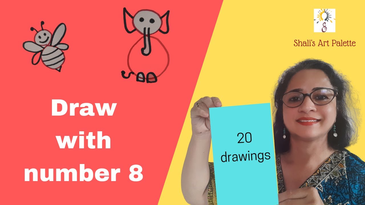 Draw with number 8 - YouTube