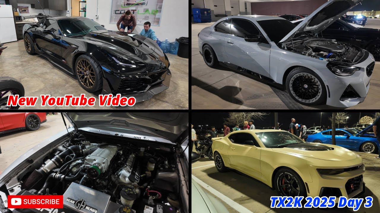 TX2K Trip Day 3 (PROCHARGED C6 Z06, MACH 1, ZL1, BMW, AUDI R8, LAMBO ...