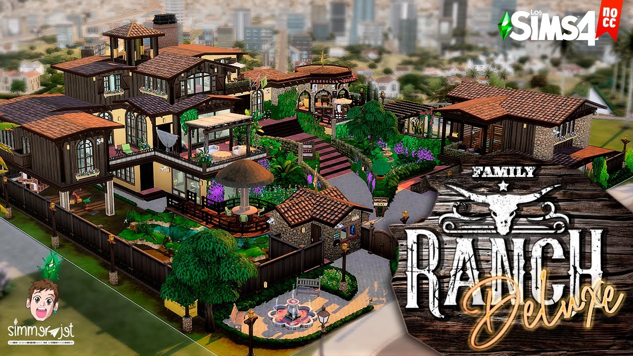 Deluxe FAMILY RANCH House (NO CC) | The Sims 4 Build - YouTube
