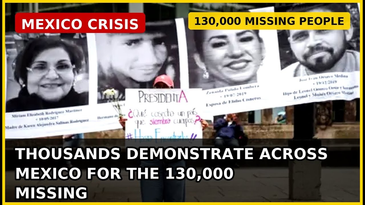 Thousands demonstrate across Mexico for the 130,000 missing - YouTube