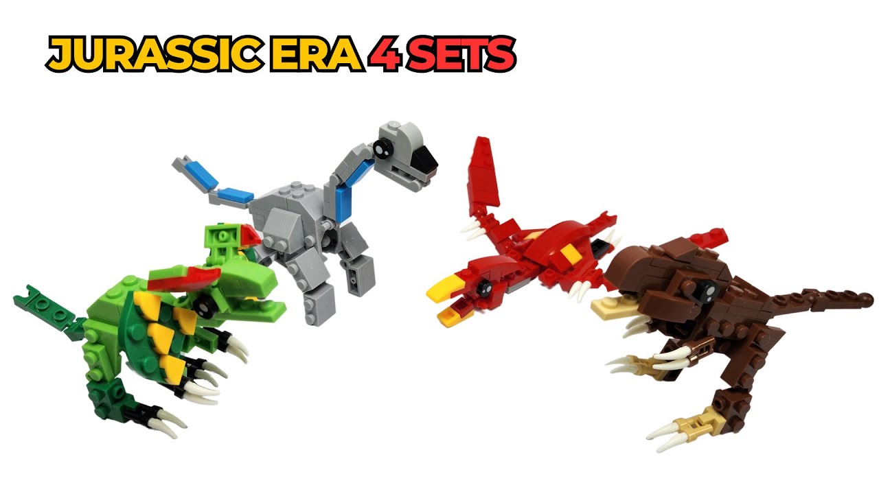 LEGO Jurassic World 4 Dinosaurs Speed Build | Unofficial LEGO - YouTube