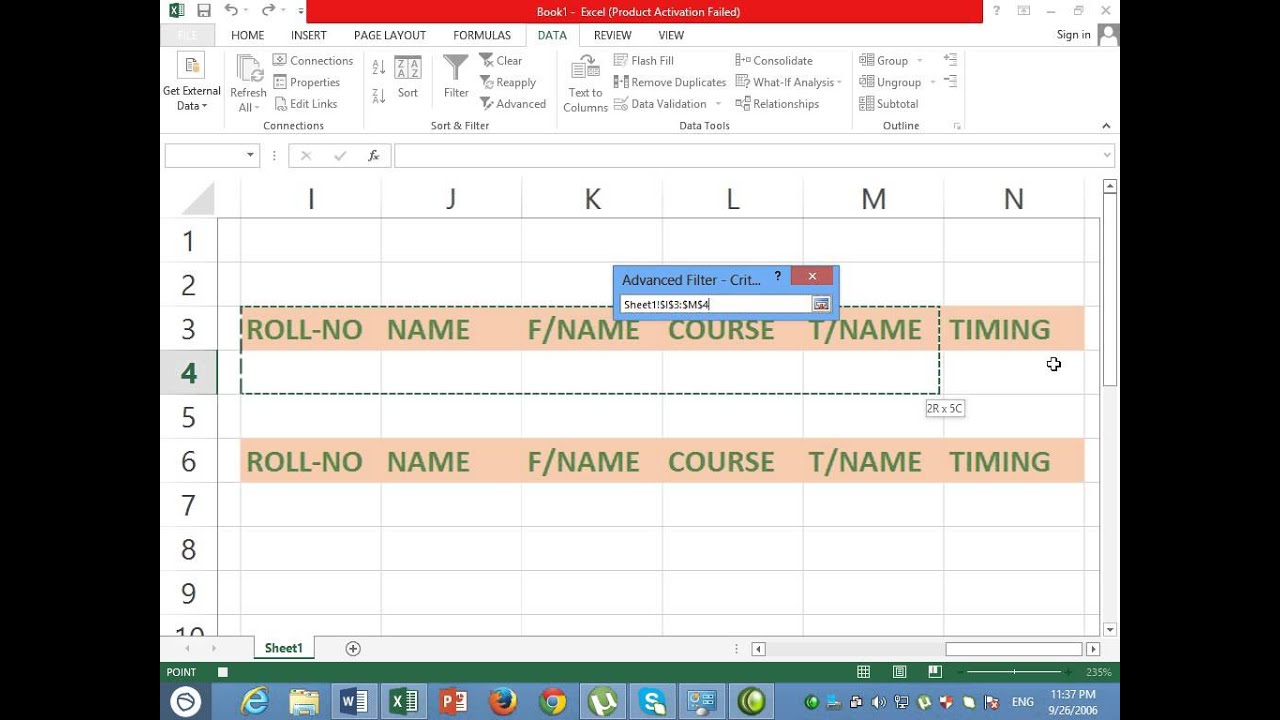 Advance Filter Option In Excel 2013 YouTube Advance Filter Option In Excel 2013 YouTube