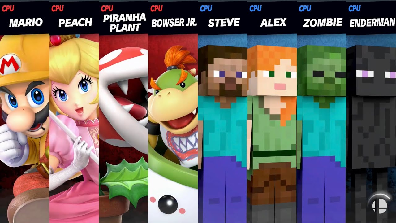 Super Smash Bros. Ultimate - Super Mario vs MINECRAFT - YouTube