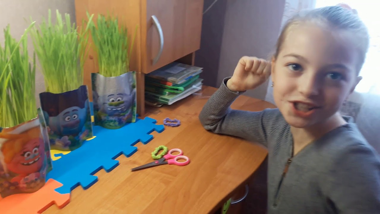 ALINA делает прическу ТРОЛЛЯМ)))ALINA raised her hair to trolls - YouTube