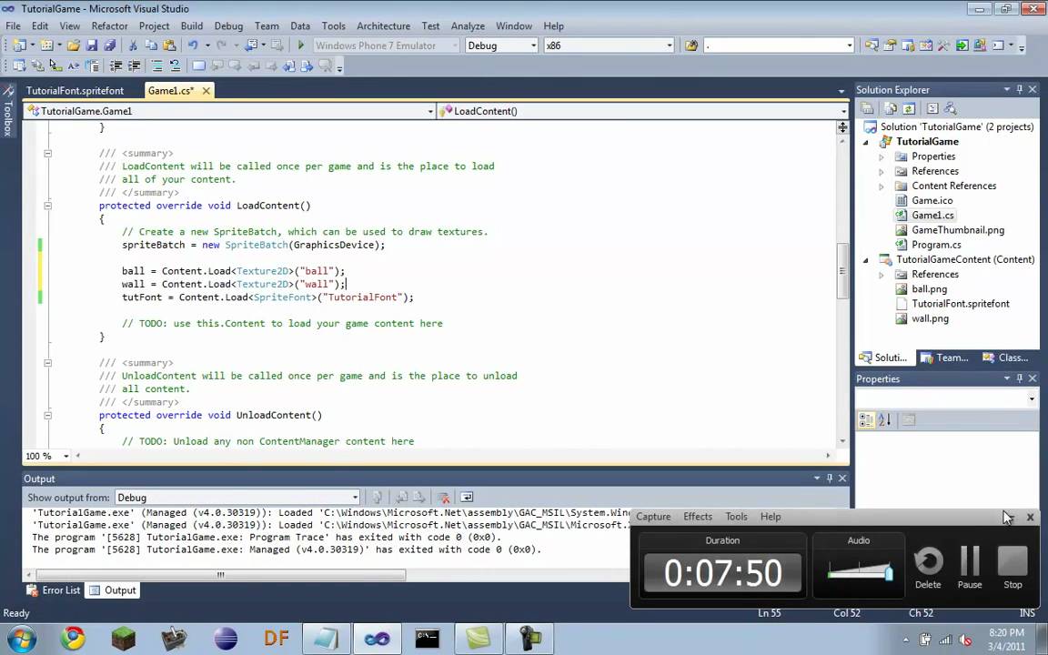 [XNA Tutorial] Part 3 - Texturing Your First Game - YouTube