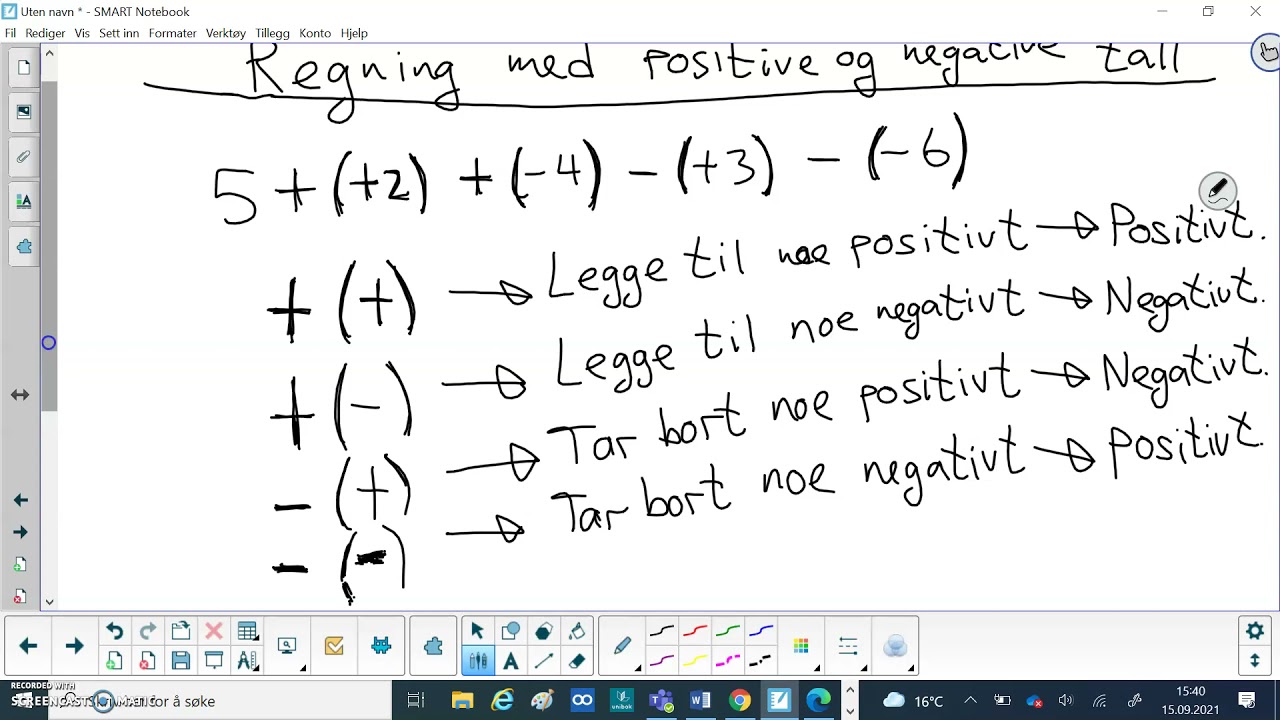 Regning med positive og negative tall - YouTube