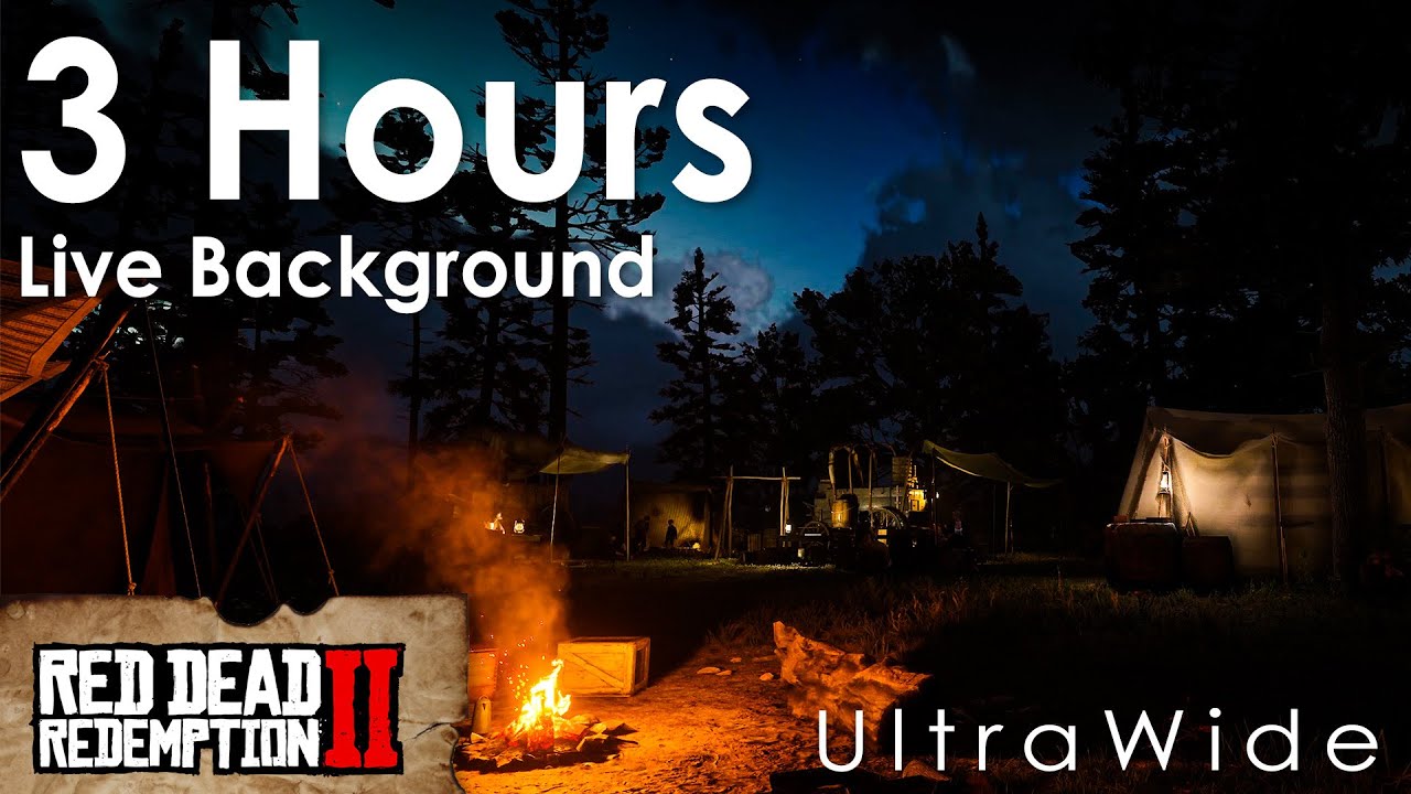 RDR2 - Campfire - Ultrawide Live Background (3 Hours) - YouTube