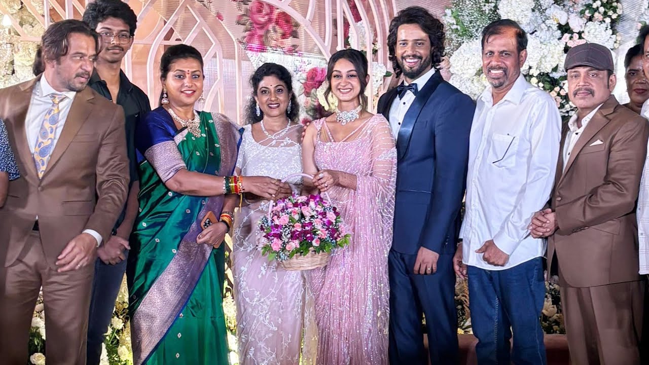 RK Roja and Her Family attends Arjun Sarja Daughter Reception ...