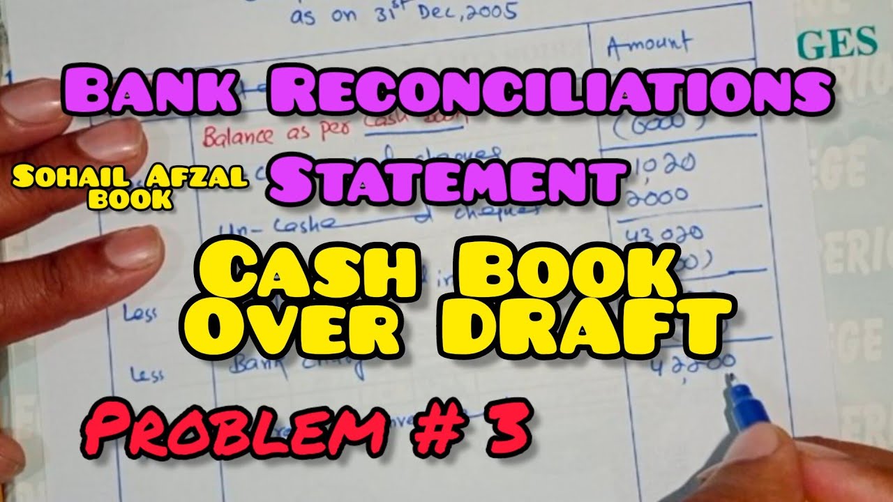 BRS| Problem #12 | Cash Book Overdraft Balance|B.com part 1 BBA |Sohail ...
