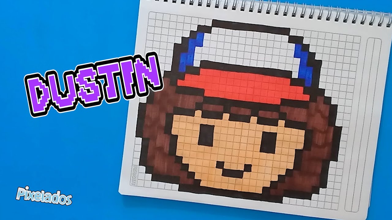 COMO DIBUJAR A DUSTIN HENDERSON DE STRANGER THINGS en PIXEL ART paso a paso - PIXELADOS - YouTube