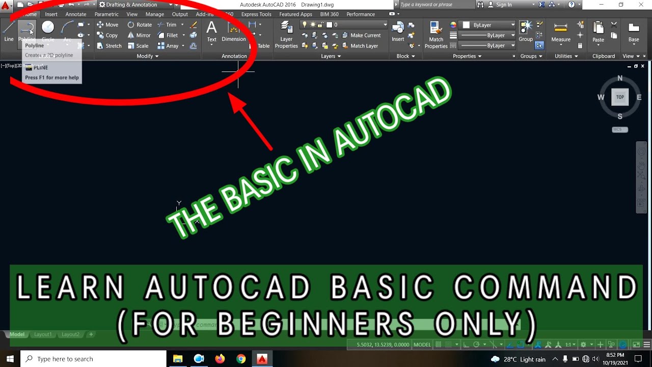 Mga Basic command sa Autocad - YouTube