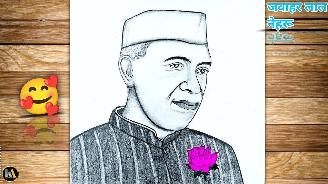 How to draw Jawaharlal Nehru | Jawaharlal Nehru drawing | simple art ...