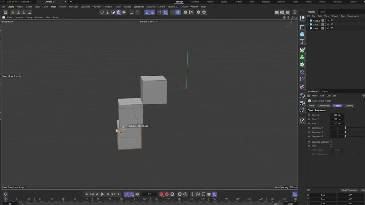 C4d Object snapping: Snap Move tool - YouTube