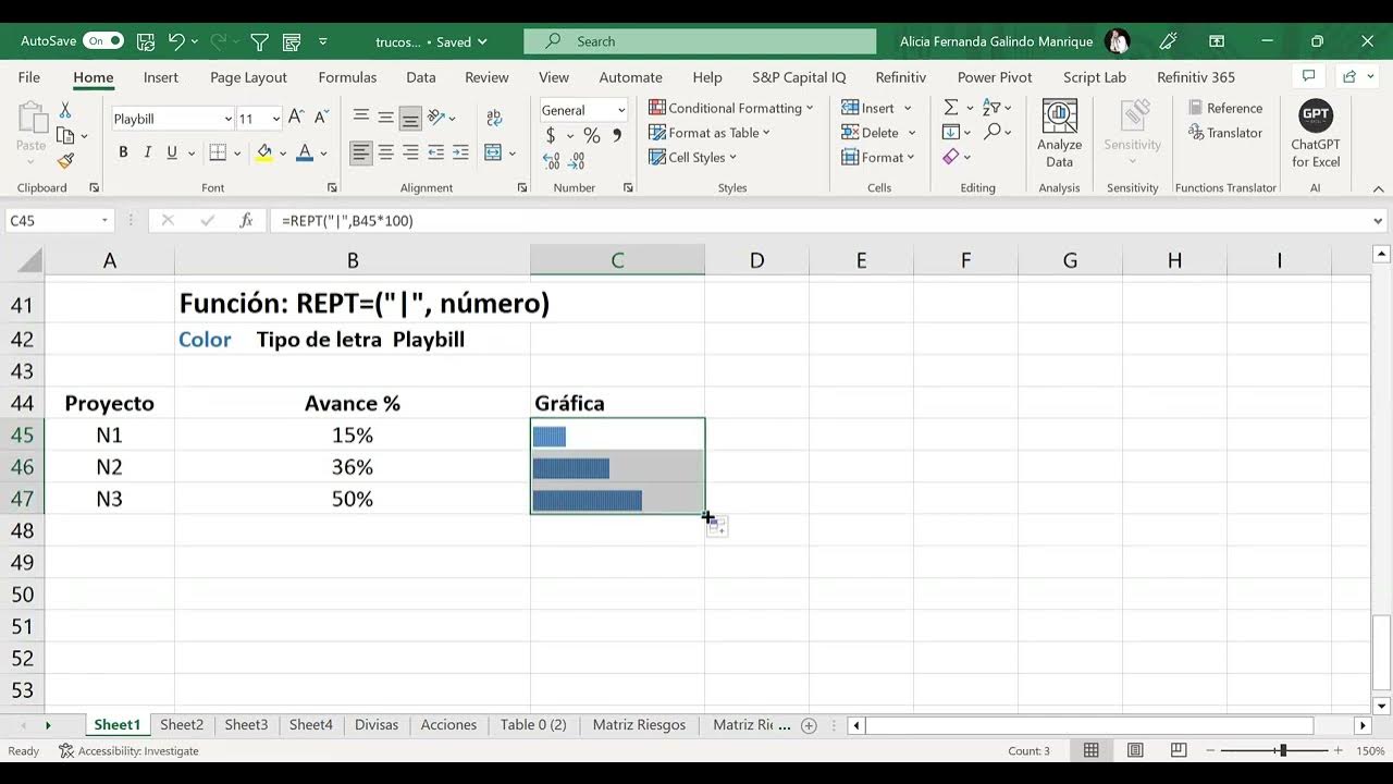 Cómo hacer una barra de progreso en Excel muy fácil - YouTube