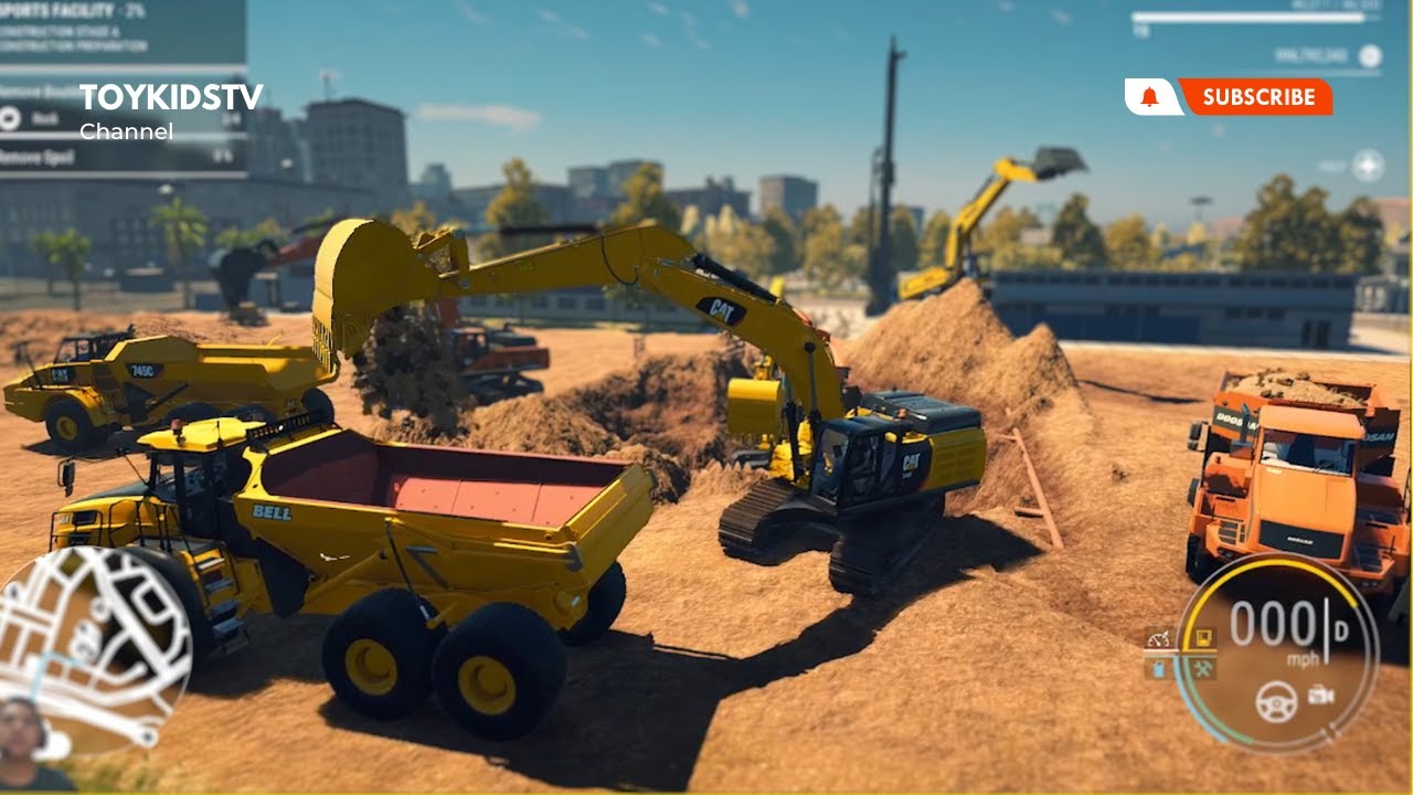 Excavator Toy for Kids and Dump Trucks | Digging Deep and Transporting ...