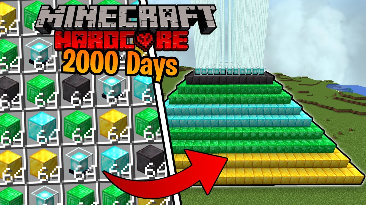 I Survived 2000 Days in HARDCORE Minecraft... GIANT Beacon - YouTube