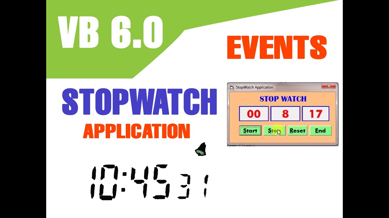 VB 6.0 | Stopwatch Application coded step by step - YouTube