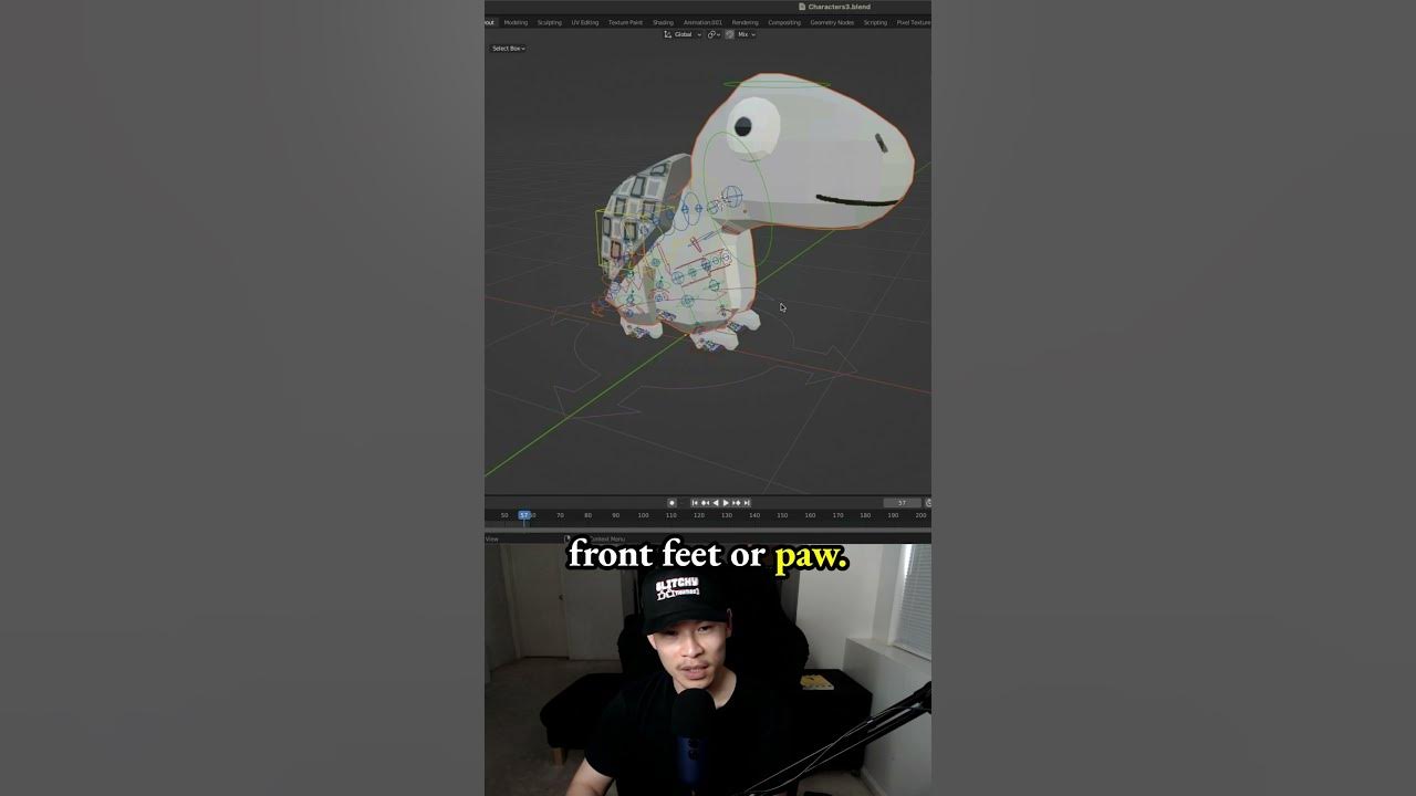 How to Join Separate 3D Objects into One for Animation - game character in Blender - 3.4 Dino ...