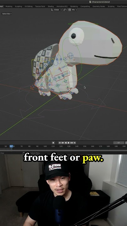 How to Join Separate 3D Objects into One for Animation - game character in Blender - 3.4 Dino ...