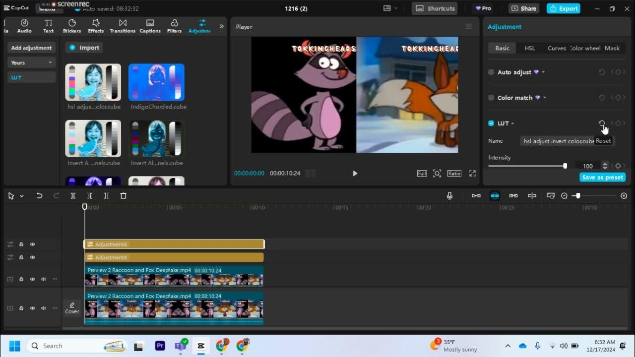 (HSL Adjust Invert Color LUT in Description) How to make X Caught A Cold on CapCut PC with LUTs ...