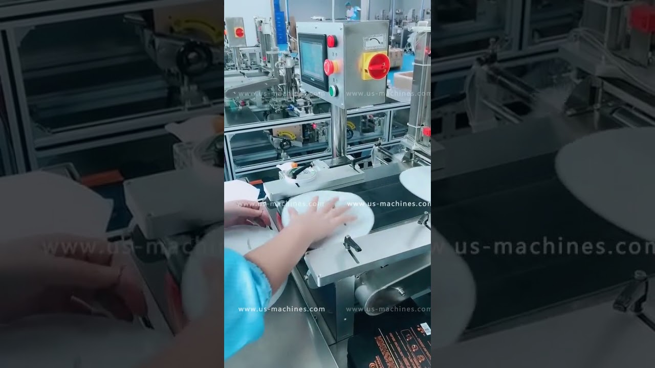 Semi automatic facial mask folding filling bagging machine packing ...