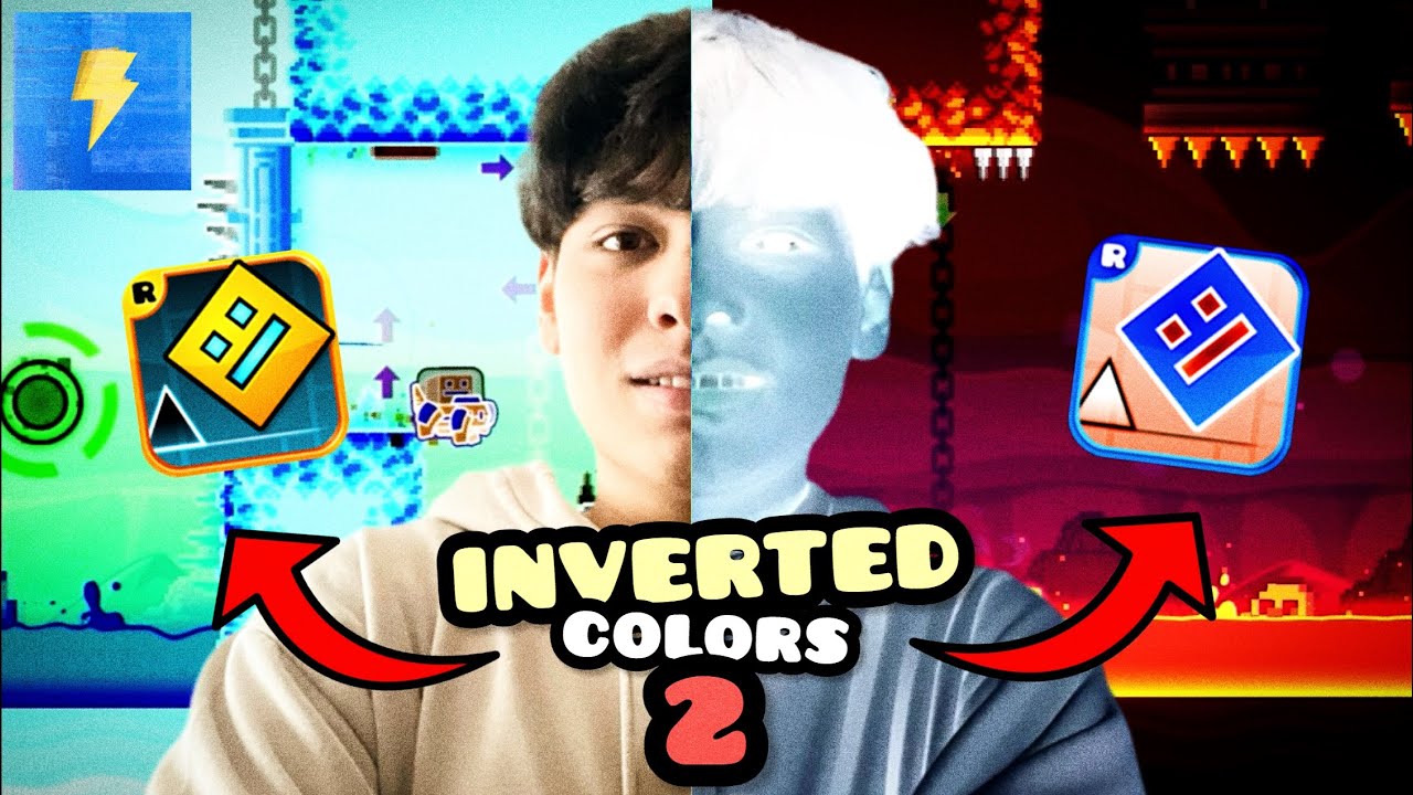 GEOMETRY DASH 2.2 but I INVERTED the COLORS (again) - YouTube