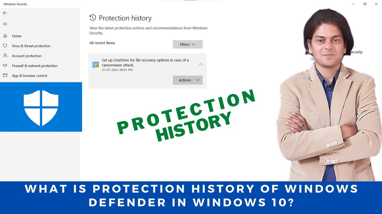 What is protection history in Windows Defender? - YouTube