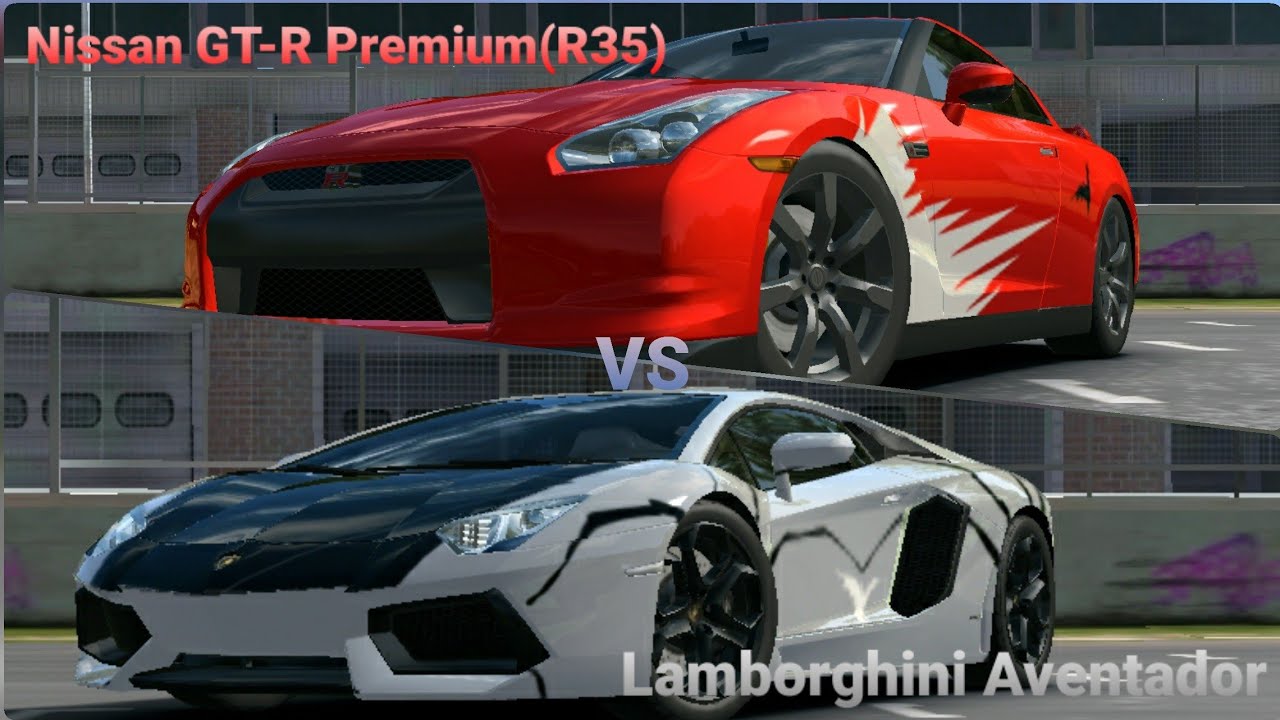 RR3: Nissan GT-R Premium(R35) vs Lamborghini Aventador Drag Race || Lap ...