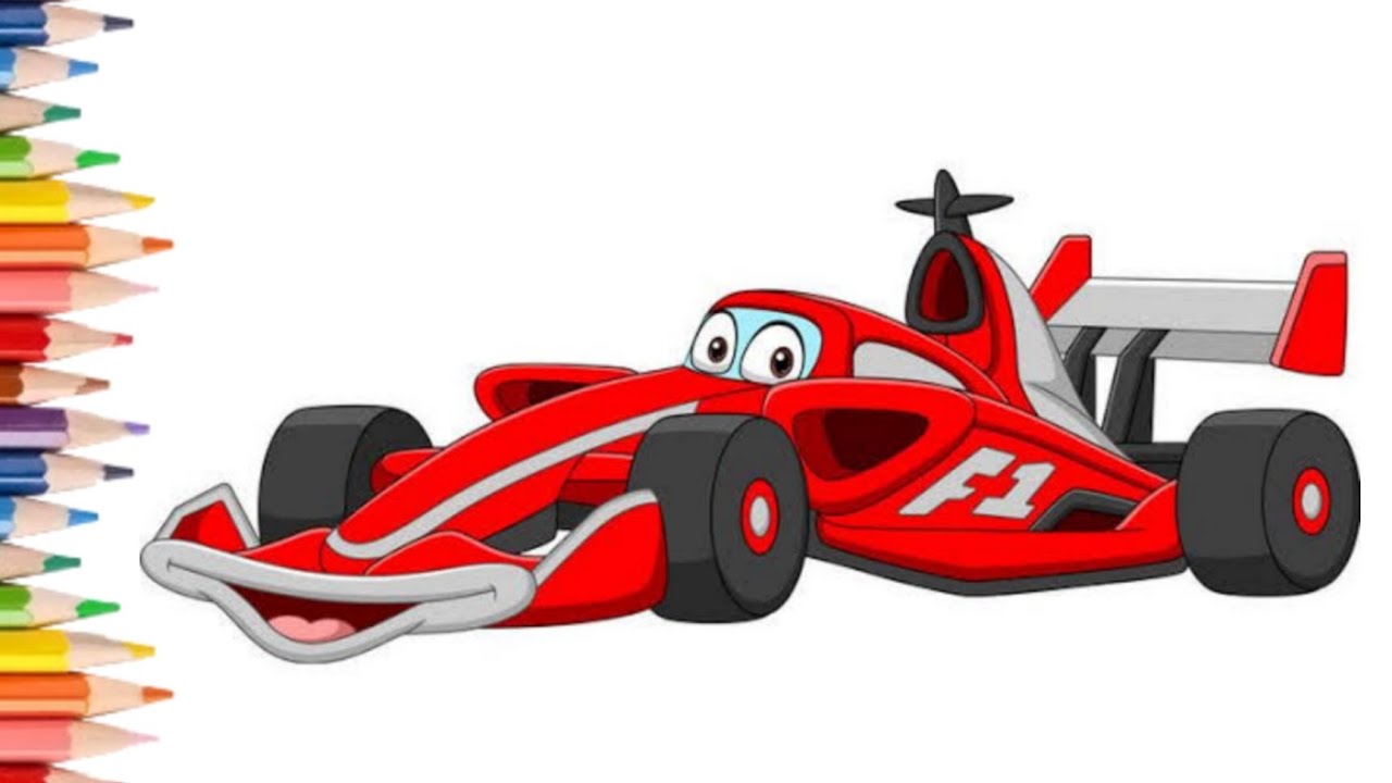 Formula 1 Car | Drawing and Colouring | Gadi wala Cartoon | Disney Cars ...